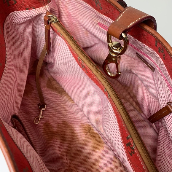 Dooney & Bourke | Bags | Dooney Bourke Red Signature Canvas Tote | Poshmark